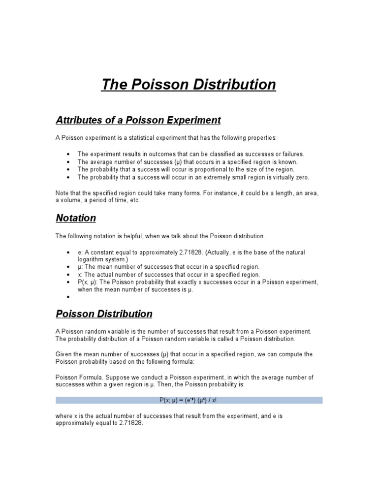 The Poisson Distribution | PDF | Poisson Distribution | Teaching ...