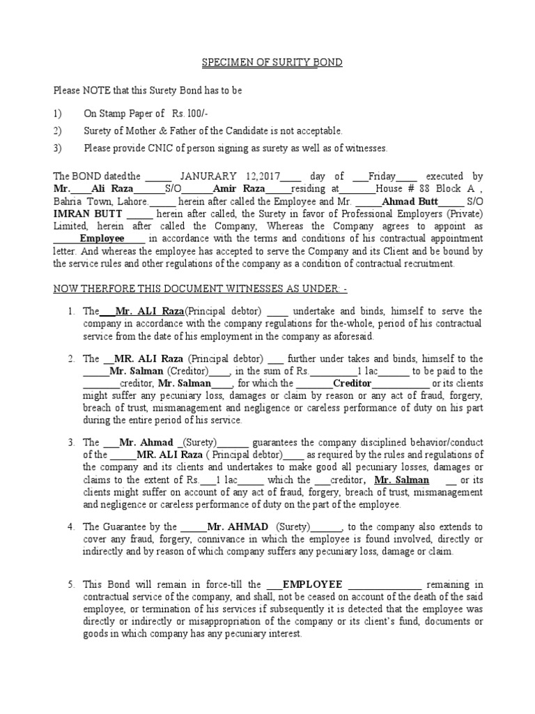 Final Surety Bond | PDF | Guarantee | Private Law