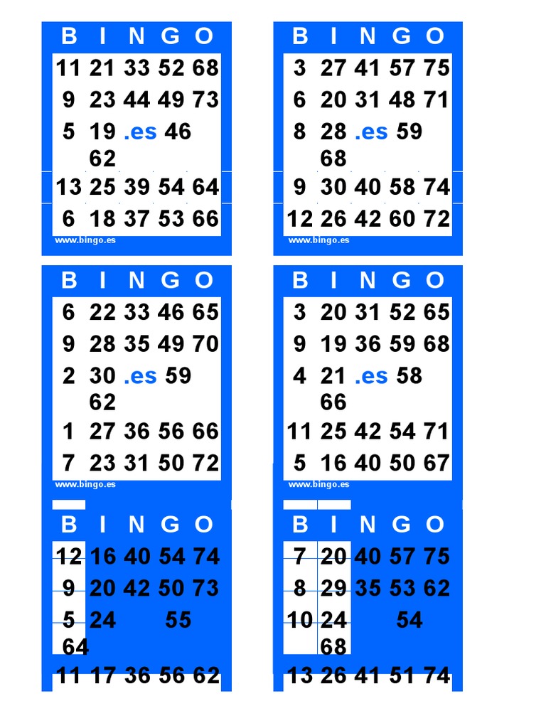Cartones de Bingo para Imprimir Gratis | PDF | Estilo de vida