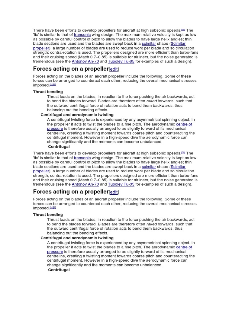 Forces Acting On A Propeller: Transonic Scimitar Scimitar Propeller ...