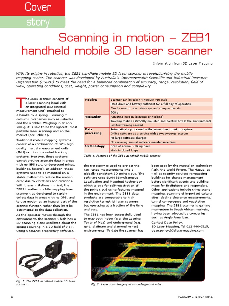 Scanning in Motion - ZEB1 Handheld Mobile 3D Laser Scanner | PDF ...