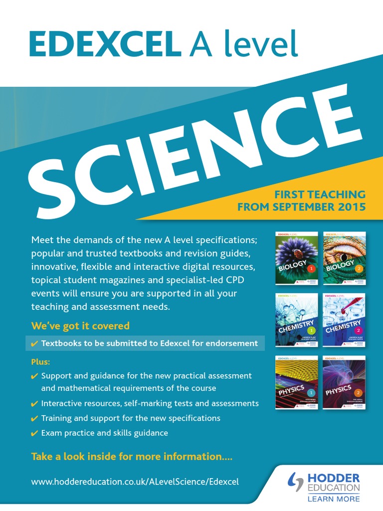 Edexcel A Level Science Resources Guide | PDF | Test (Assessment ...