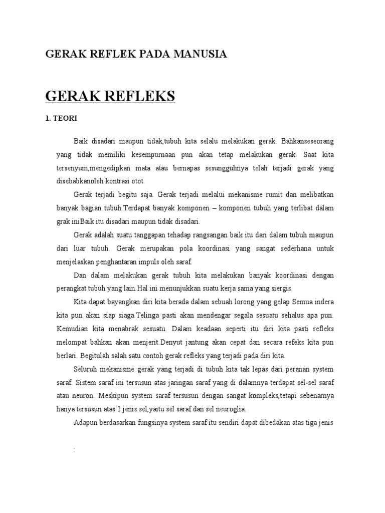 Gerak Reflek | PDF
