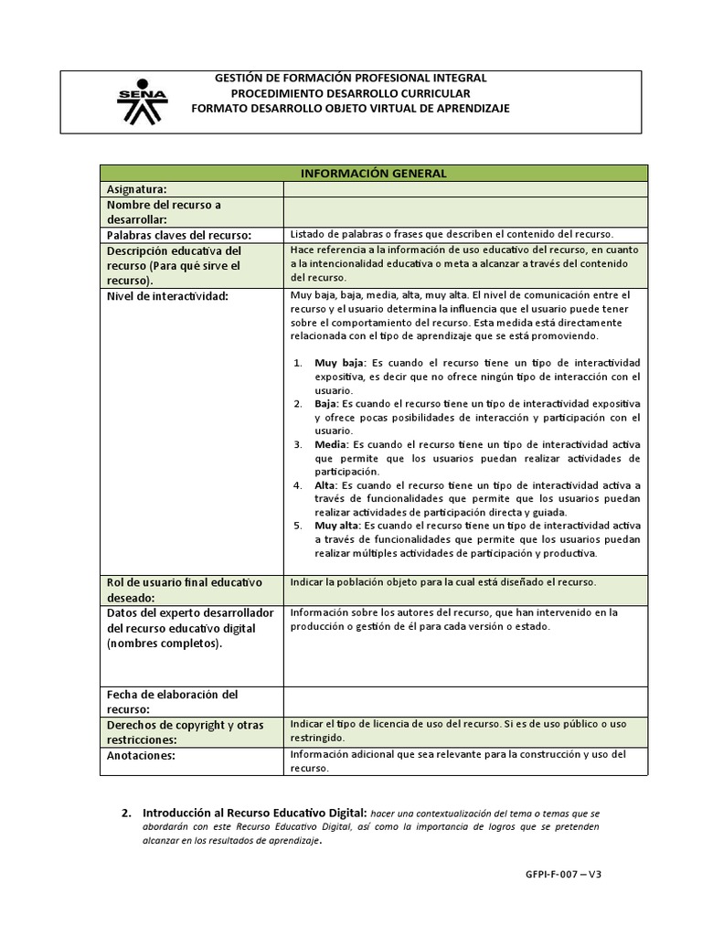 Formato Diseno Objeto Aprendizaje AA4 EV1 | PDF | Interactividad | Usuario (informática)