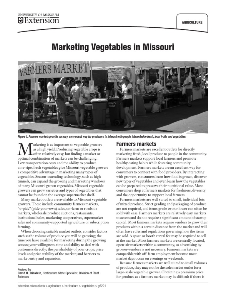 Marketing Vegetables in Missouri | PDF | Farmers' Market | Vegetables