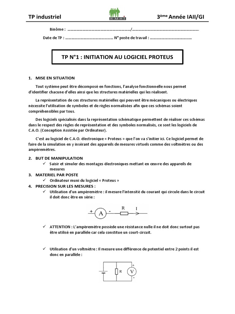TP1 - Initiation Au Logiciel Proteus | PDF | Conception assistée par ordinateur | Diode