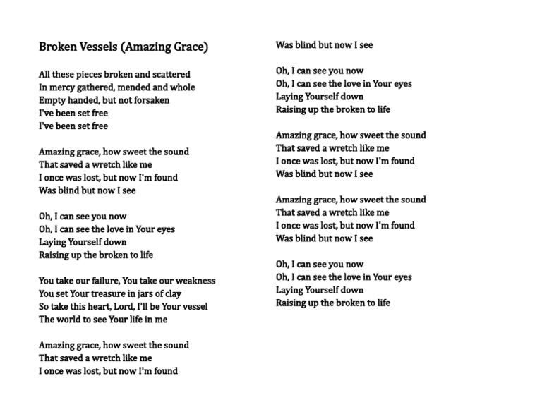 Letra Broken Vessels | PDF