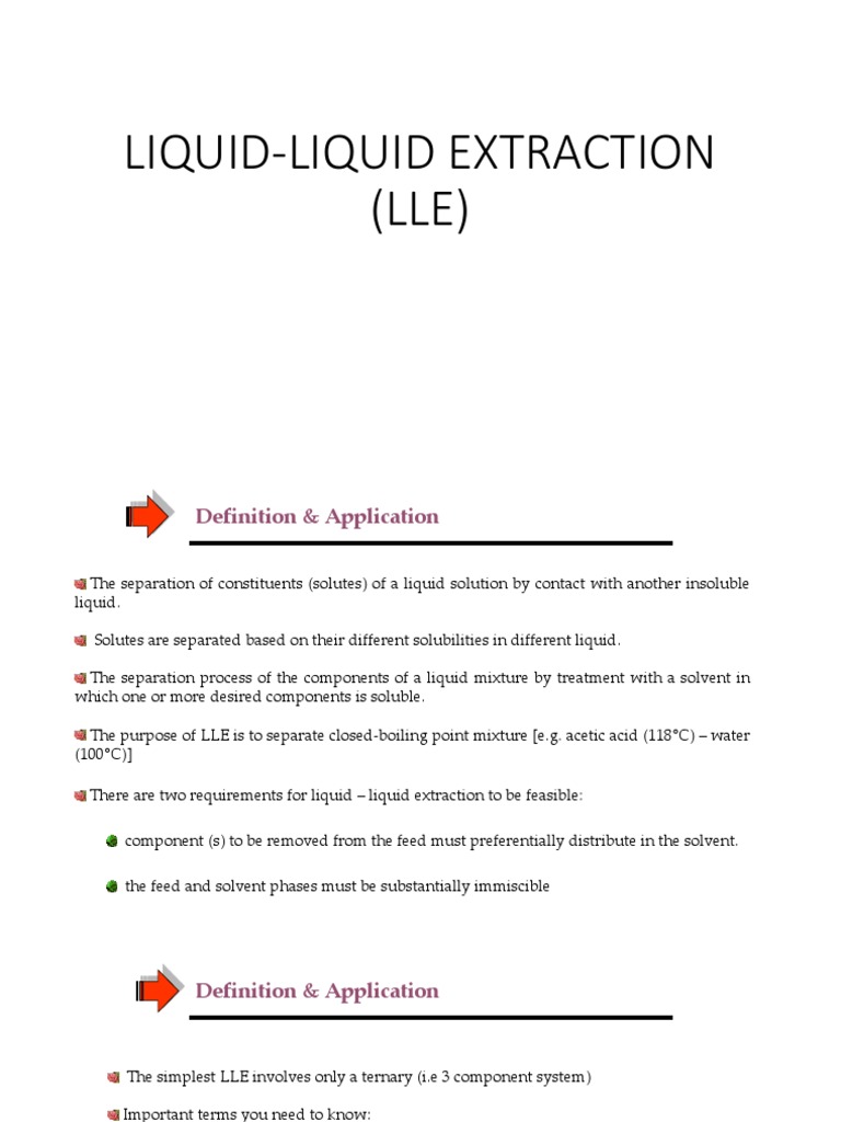 Separation Process LLE | Download Free PDF | Distillation | Solution