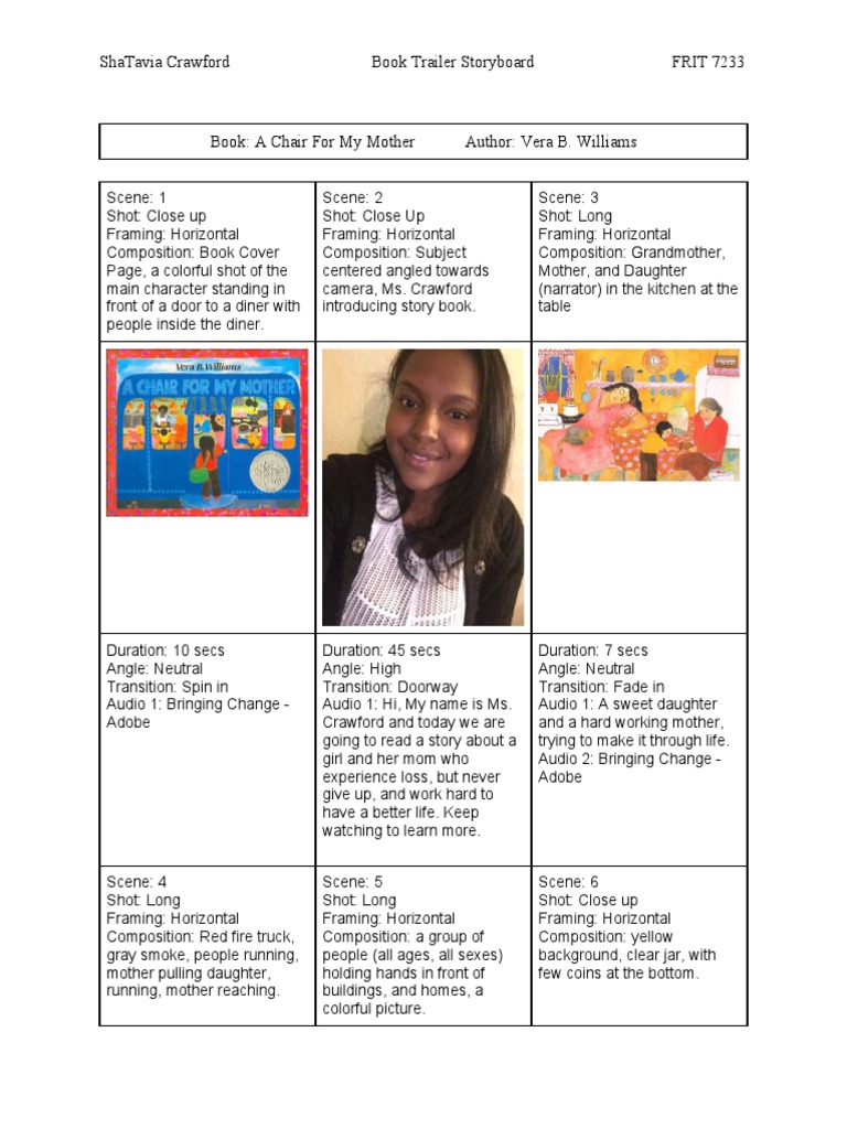 Shatavia Crawford Book Trailer Storyboard Frit 7233 | PDF