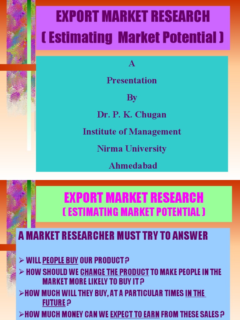 Export Market Research (Estimating Market Potential) | PDF | Exports ...