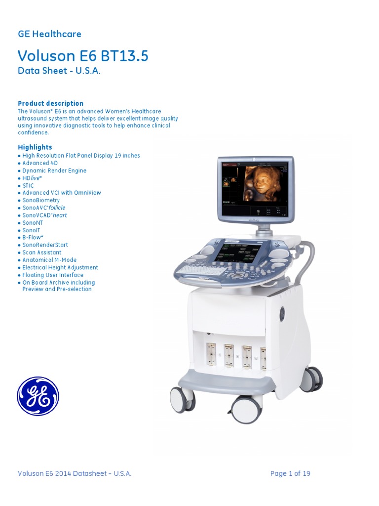 Voluson E6 - Datasheet PDF | PDF | Heart Valve | Medical Ultrasound