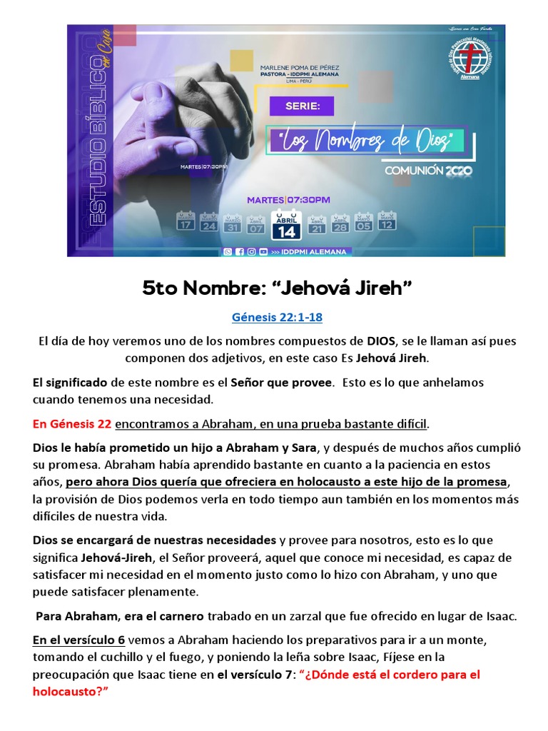 Estudio Bíblico - Jehova Jireh | PDF | Abrahán | Isaac