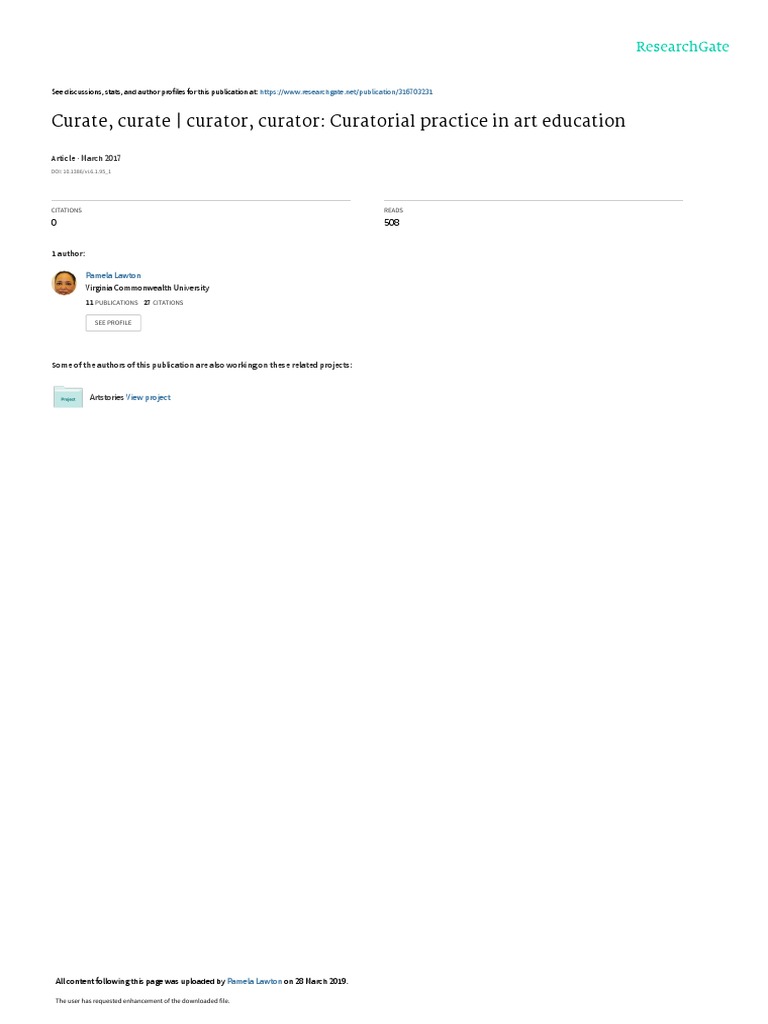 Curate Curate Curator Curator Curatorial Practice | PDF | Curator ...