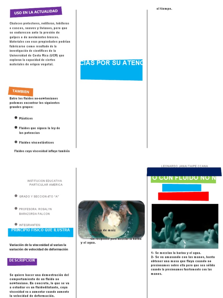 Fluido No Newtoniano Triptico | PDF | Viscosidad | Fluido