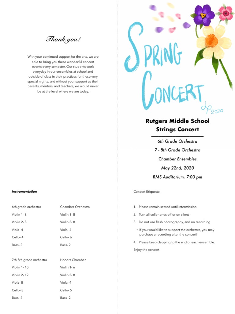 Rutgers Middle School Strings Concert | PDF | Orchestras | Chamber Music