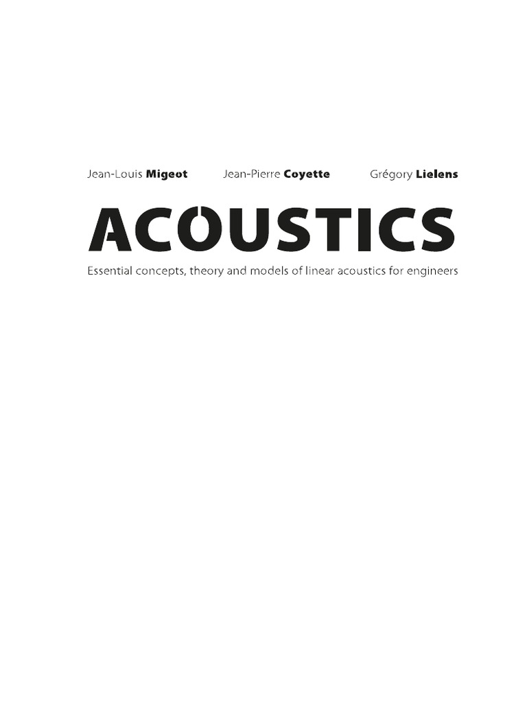 Acoustique EN PDF | PDF | Acoustics | Sound