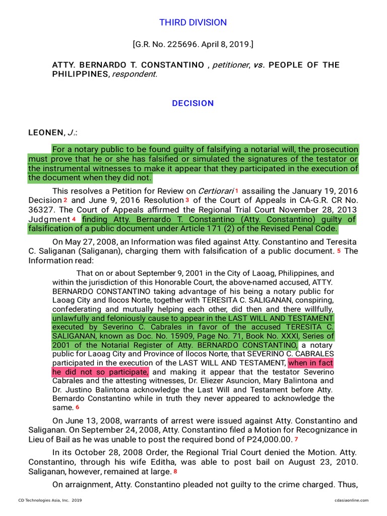 232786-2019-Constantino v. People | PDF | Burden Of Proof (Law ...