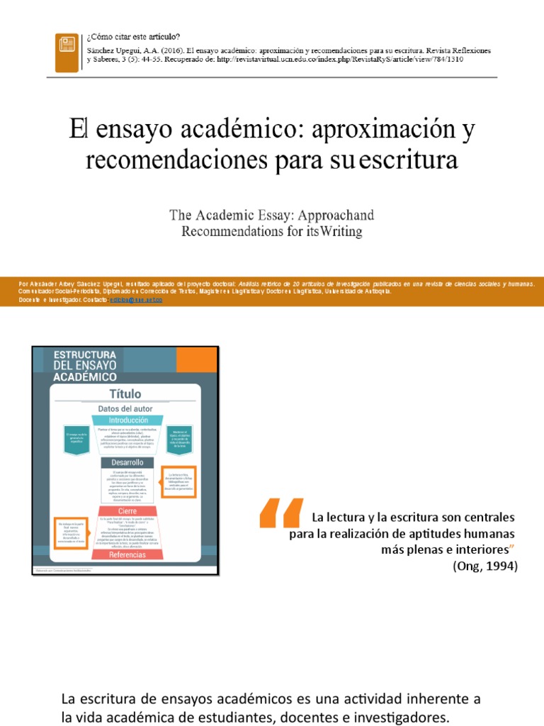 La Escritura de Ensayos Academicos | PDF | Ensayos | Retórica