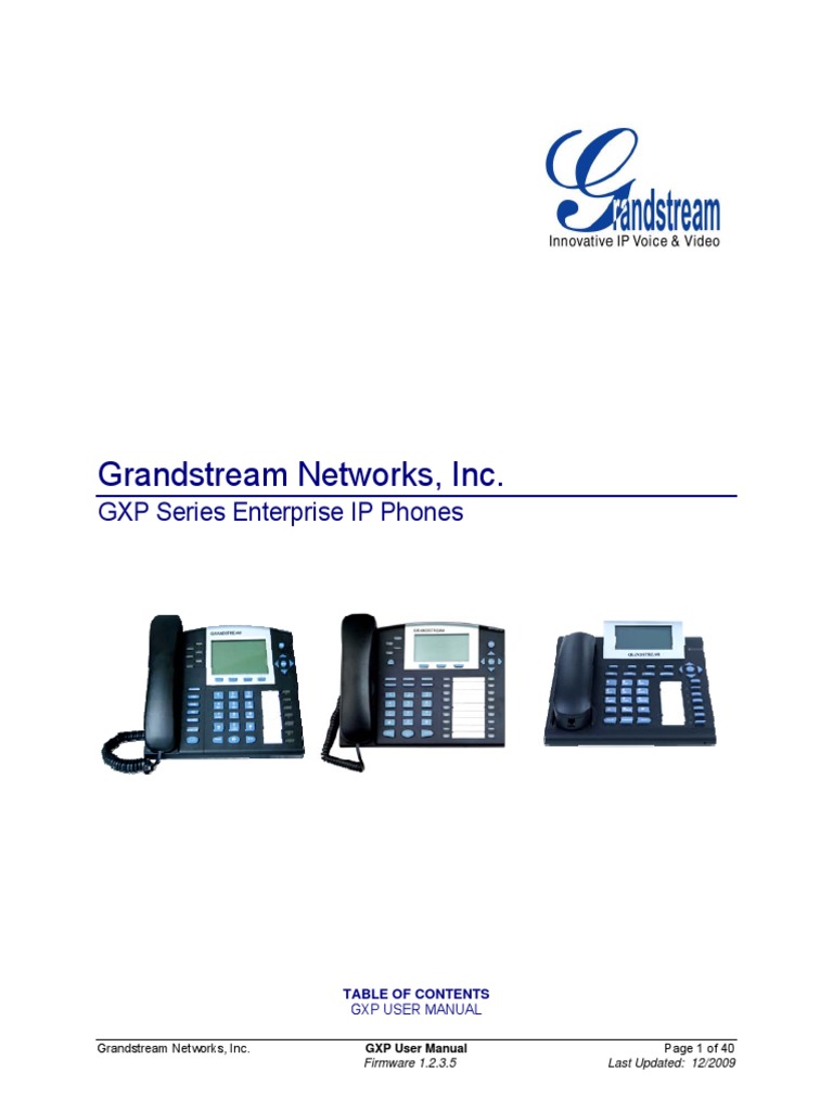 GXP Usermanual English | PDF | Session Initiation Protocol | Telephone