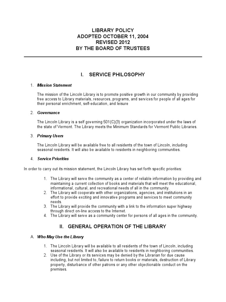 Library Policy | PDF | Http Cookie | Overtime