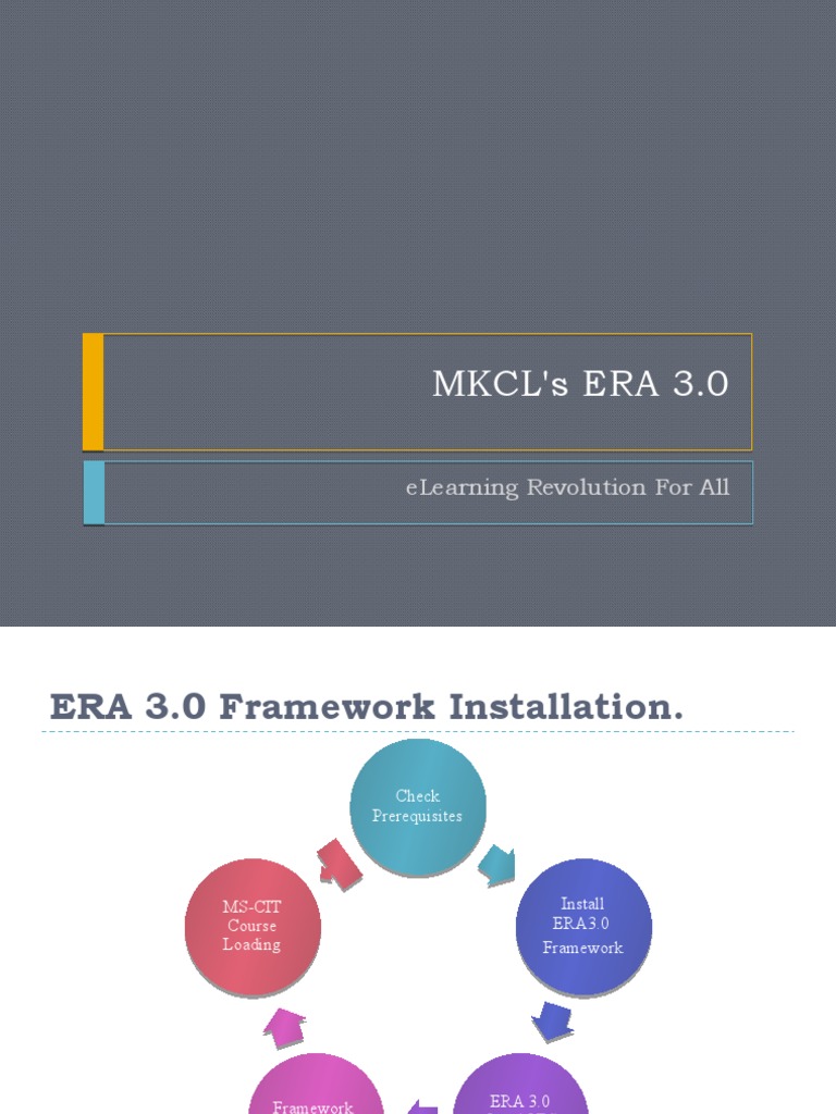 Guide to Installing and Activating the MKCL ERA 3.0 eLearning Framework ...
