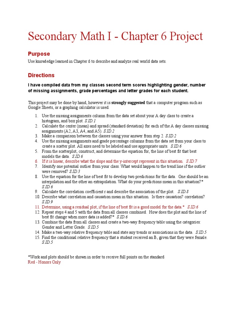 Chapter 6 Project Example | PDF | Correlation And Dependence | Outlier