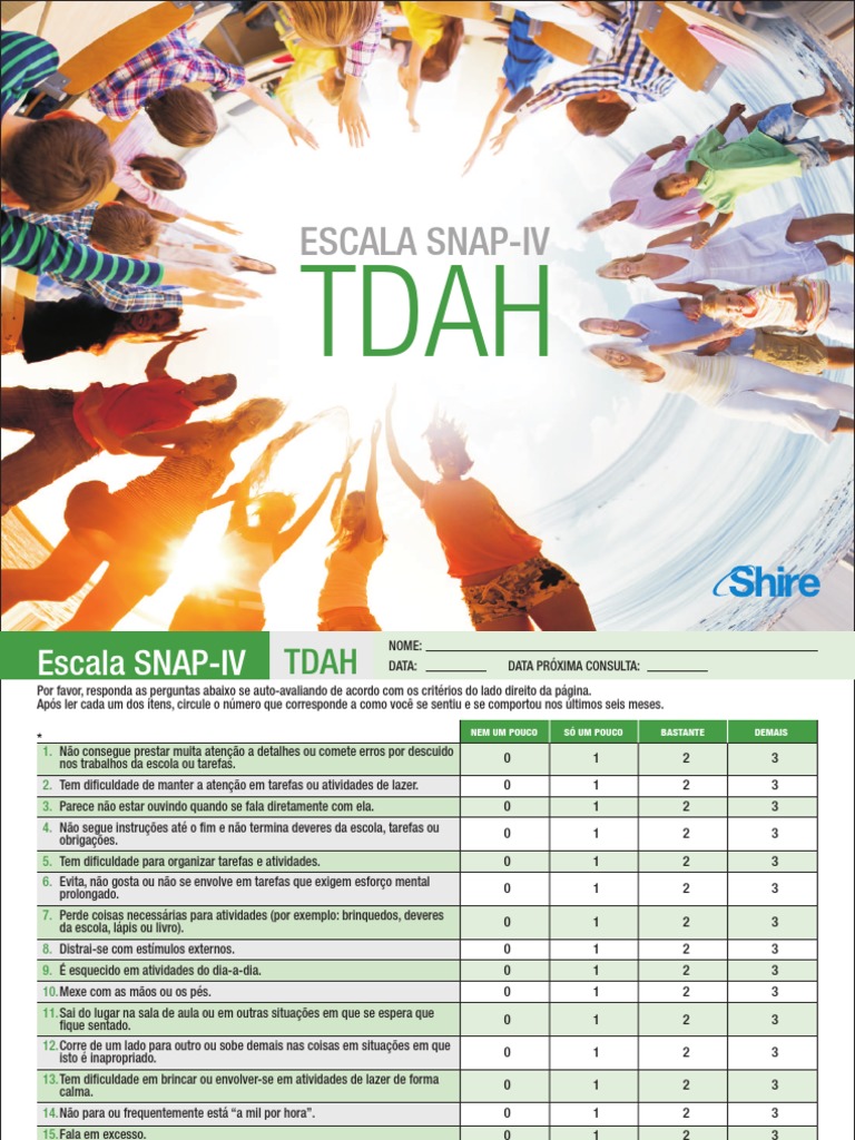 Escala SNAP IV TDAH | PDF | Transtorno de déficit de atenção e ...