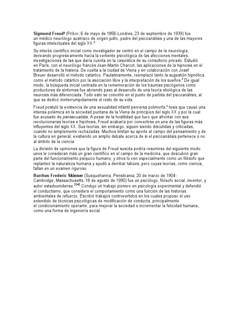 Sigmund Freud y Skinner | PDF | Sigmund Freud | Ciencias del comportamiento