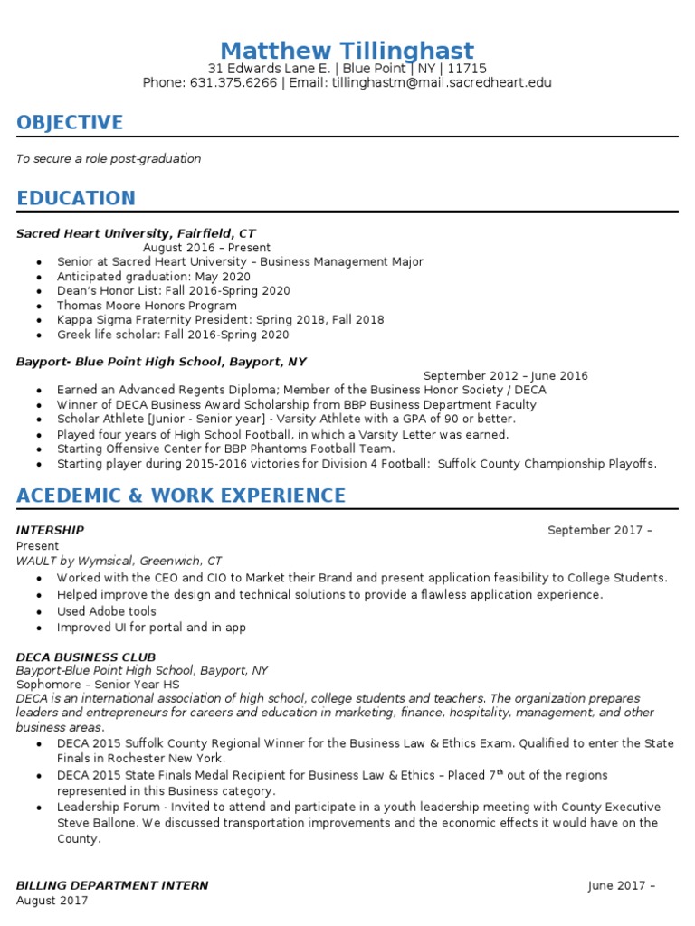 Matt Resume 2020 Needs Updating | PDF | Schools | Business