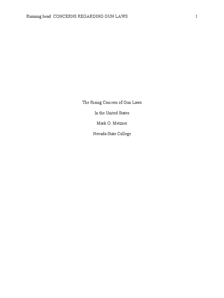 Apa Template | PDF | School Shooting | Overview Of Gun Laws By Nation