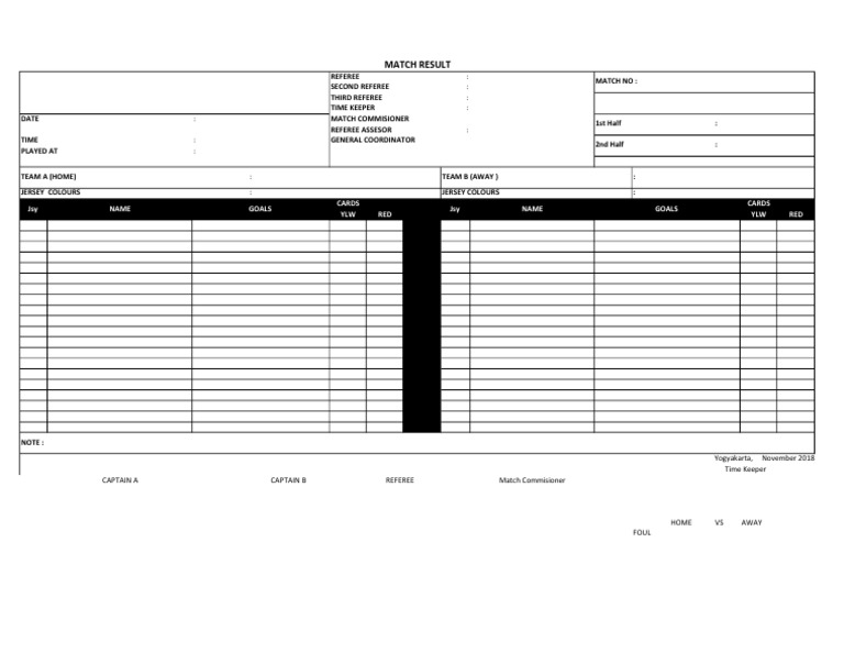 Soccer Match Report Template | PDF