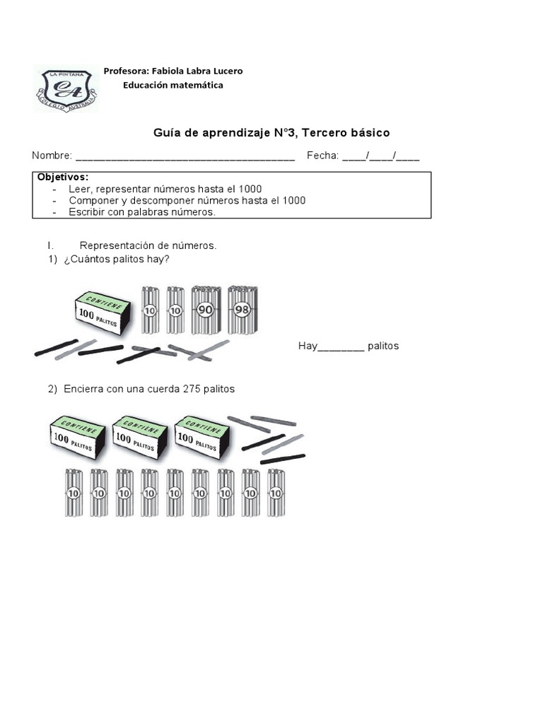 Representación de Números en Primaria | PDF