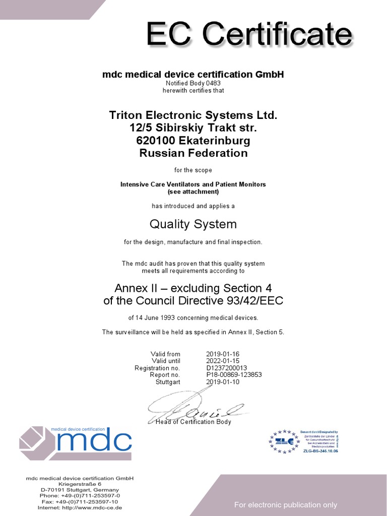 Triton Electronic Systems Ltd. 12/5 Sibirskiy Trakt Str. 620100 Ekaterinburg Russian Federation ...