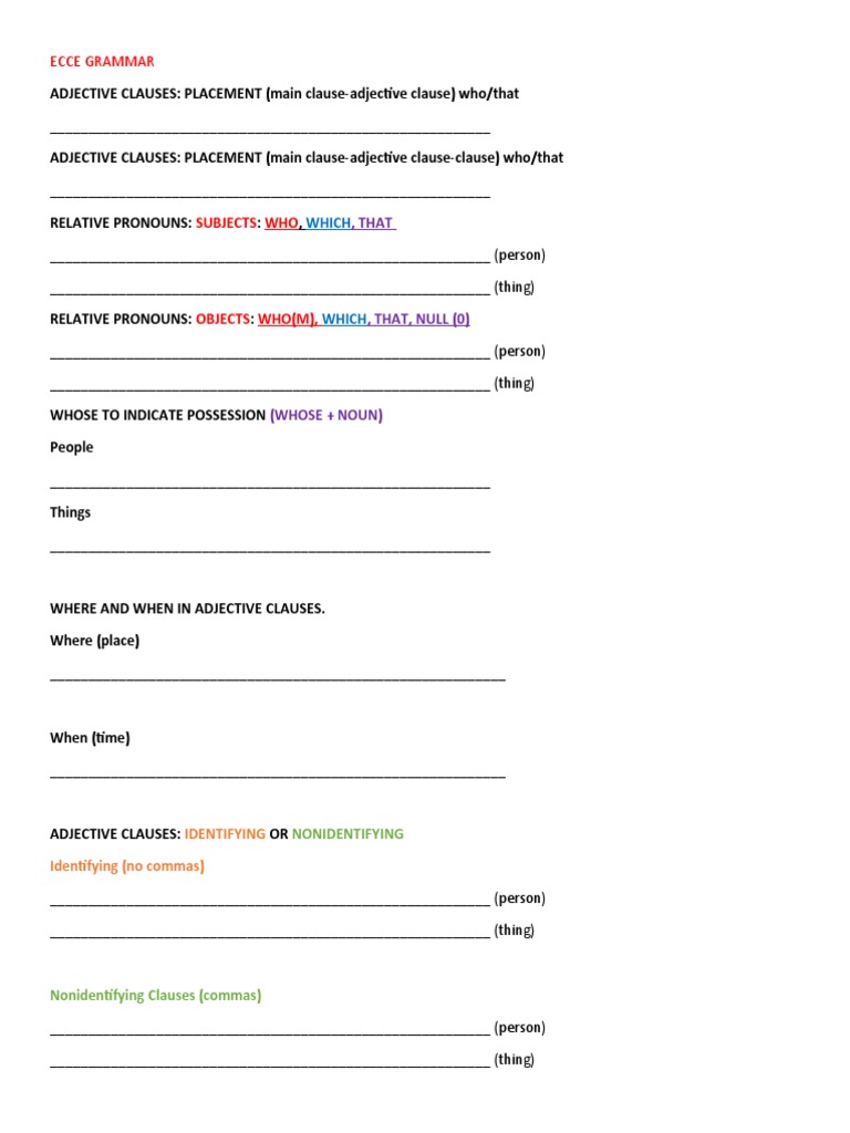 Adj Worksheet | PDF