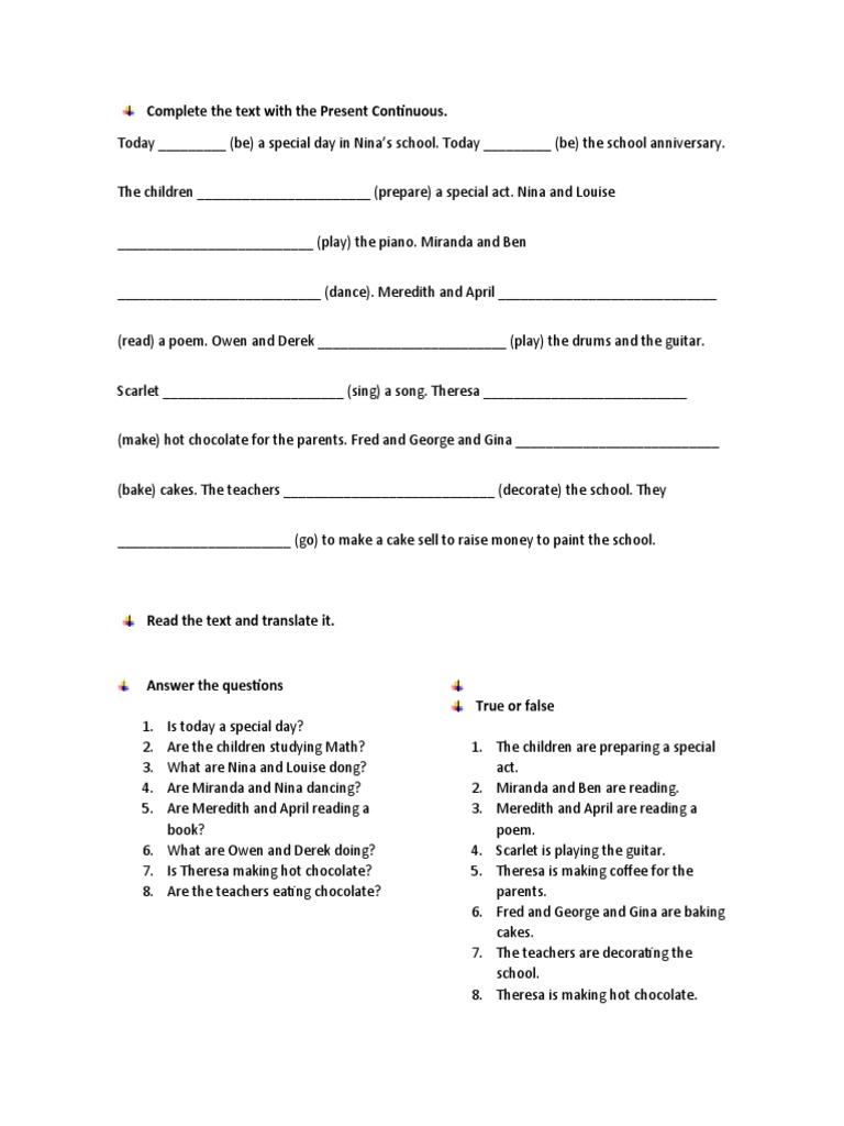 Complete The Text With The Present Continuous | PDF