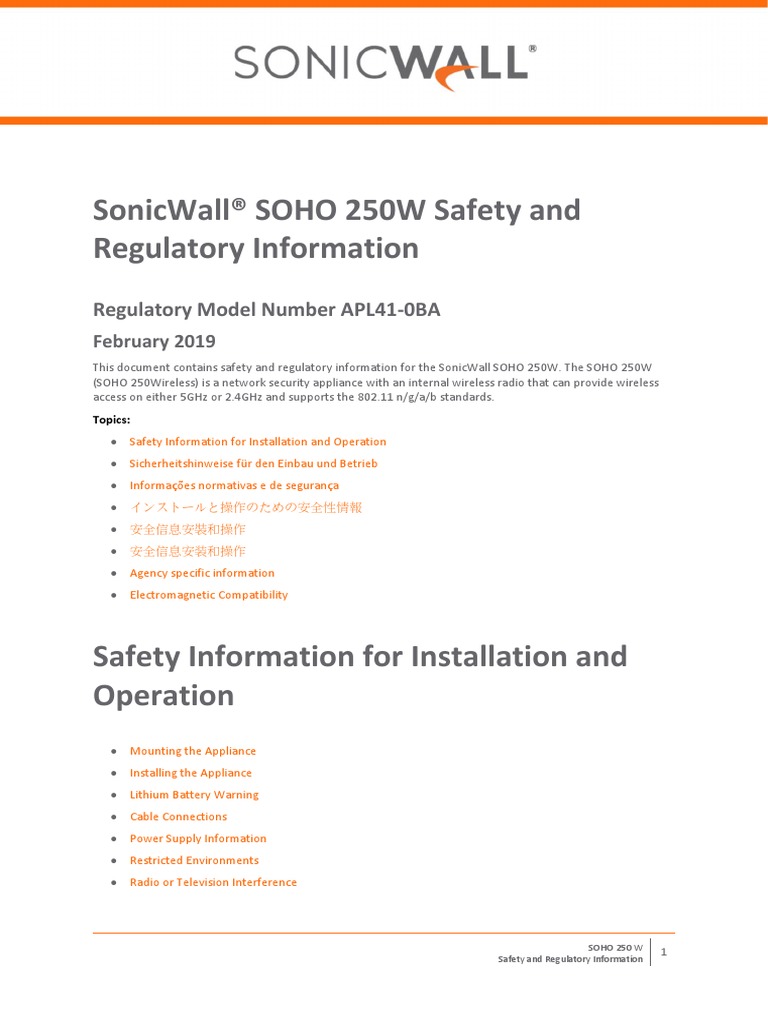 Soho250w Safety Regulatory PDF | PDF | Electromagnetic Interference ...