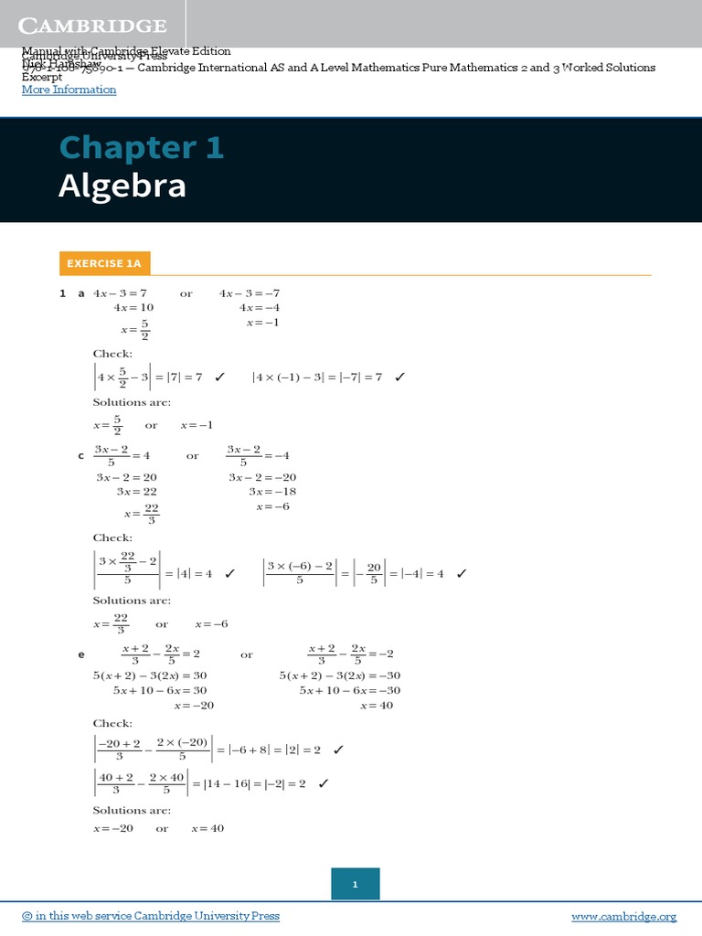 Algebra: Exercise 1A | PDF | Equations | Applied Mathematics