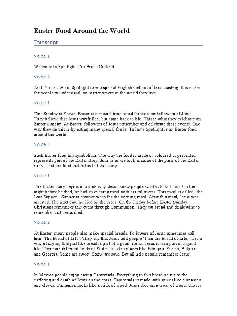 Easter Food Around The World | PDF | Lamb And Mutton | Easter