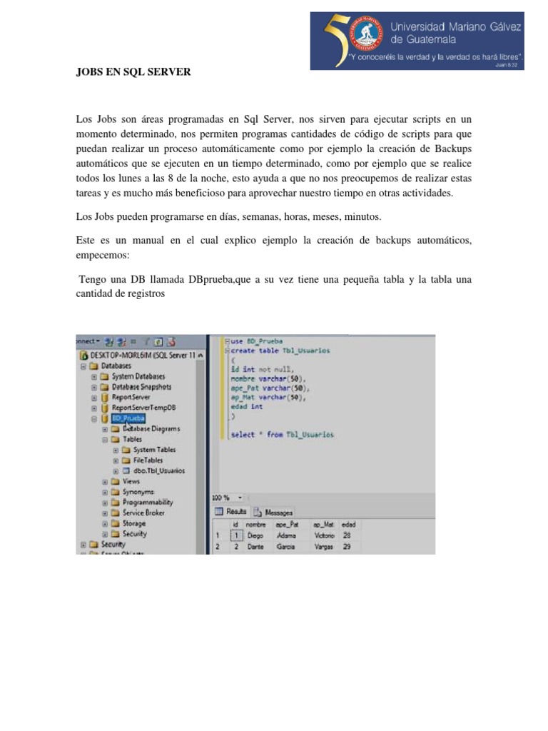 Jobs en SQL Server PDF | PDF