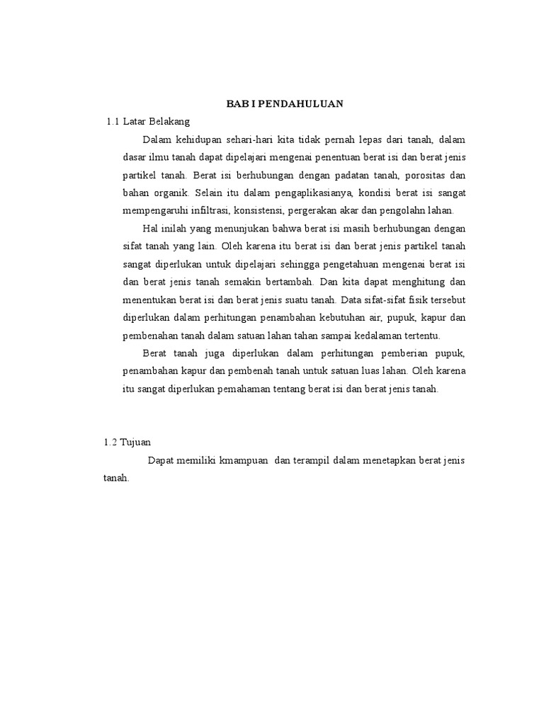 Berat Isi Dan Berat Jenis Tanah Baru | PDF