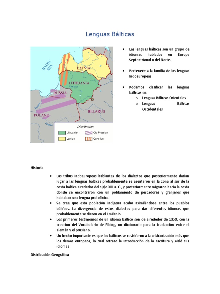 Lenguas Balticas | PDF | Lenguas de Europa | Familias de idiomas