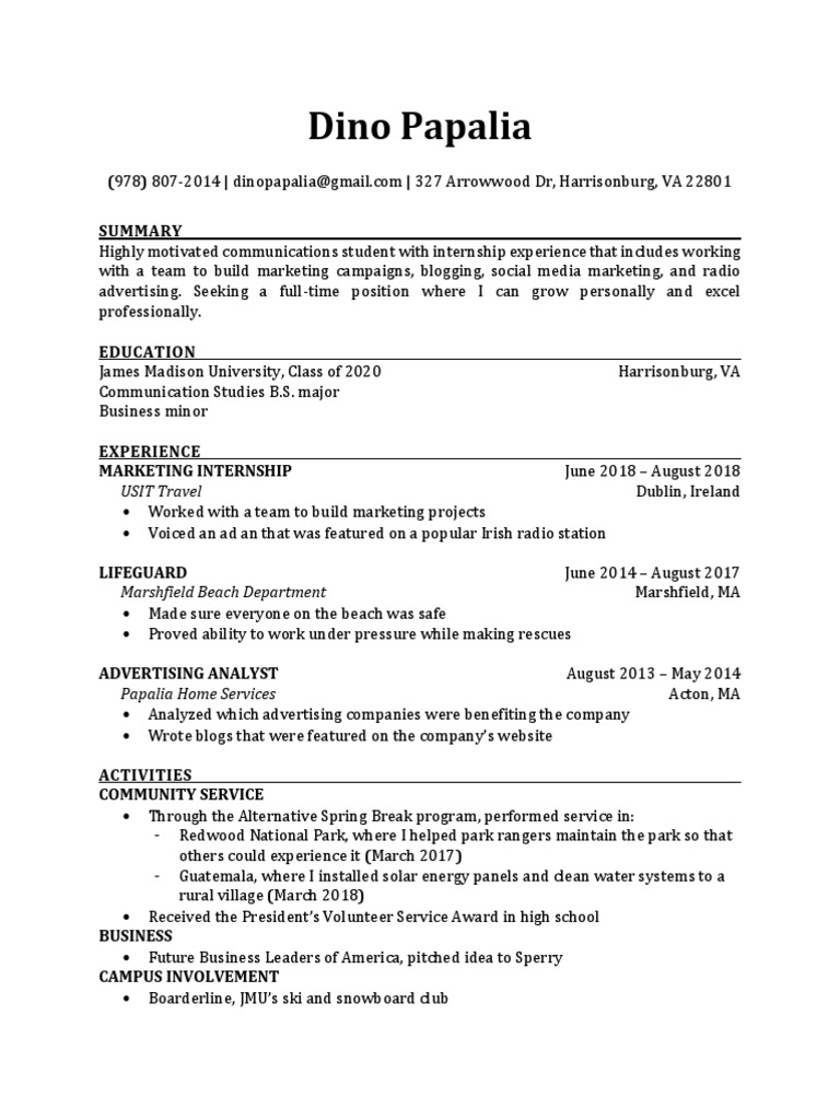 Dino Papalia Resume | PDF