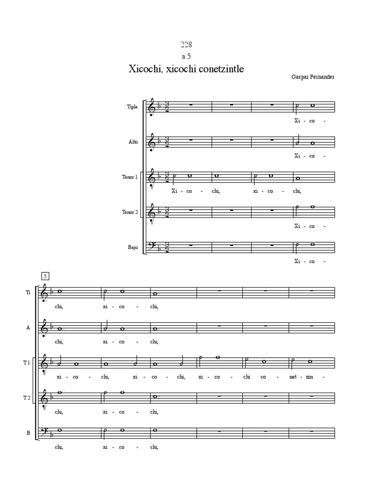 01 - Xicochi 5 Voces PDF | PDF