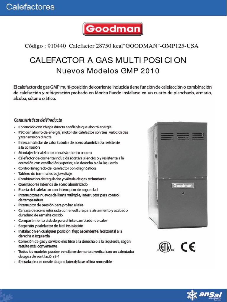 Calefactor A Gas Multiposicion: Nuevos Modelos GMP 2010 | PDF