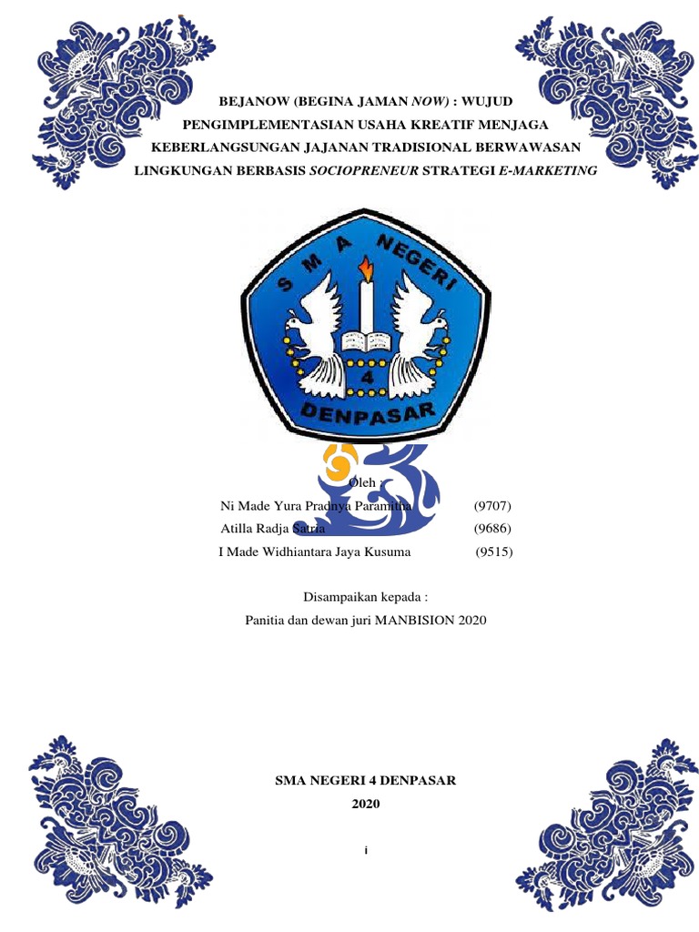SMAN 4 DENPASAR_NI MADE YURA PRADNYA PARAMITHA_BEJANOW (BEGINA JAMAN ...