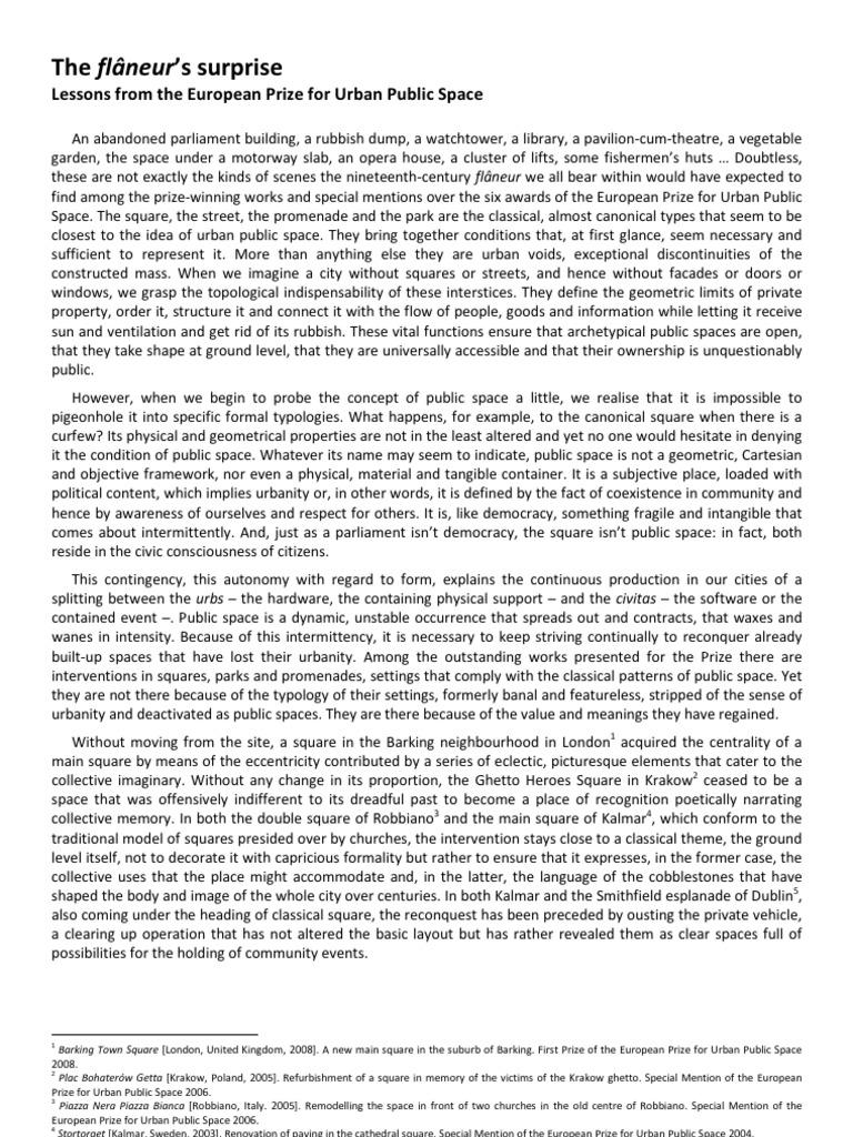 The Flâneur's Surprise (ENGLISH) | PDF | Space