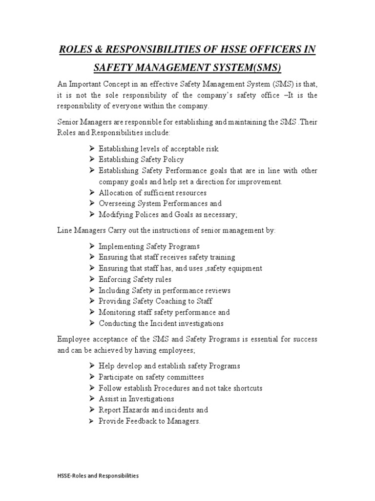 HSSE Officer Roles in Safety Management | PDF | Career & Growth