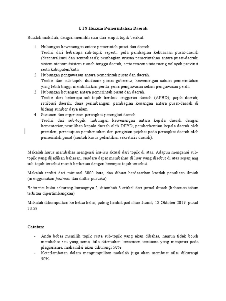 Hukum Pemerintahan Daerah | PDF