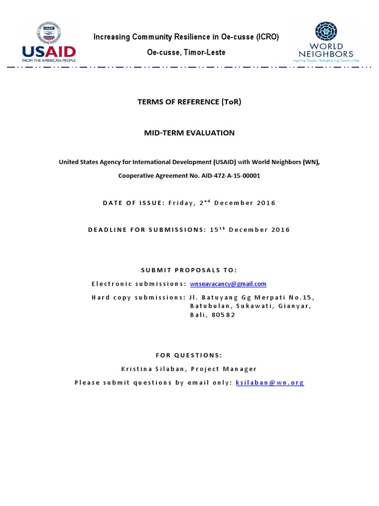 ToR - ICRO Mid Term Evaluation - Final | PDF | Offer And Acceptance ...