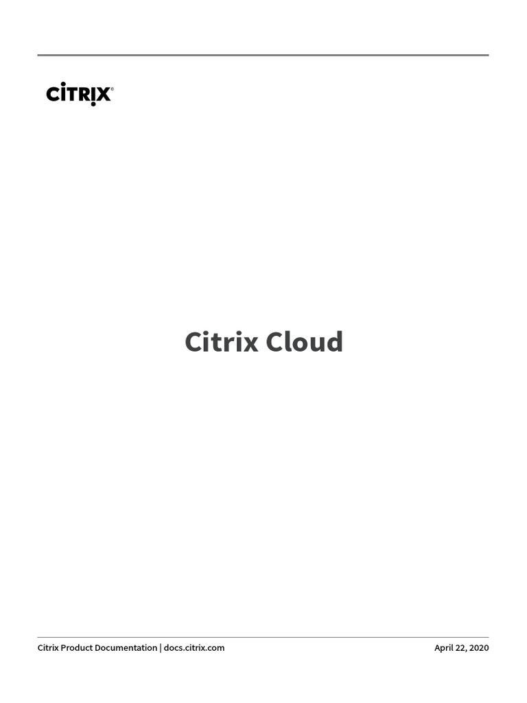 Citrix Cloud | PDF | Citrix Systems | Cloud Computing